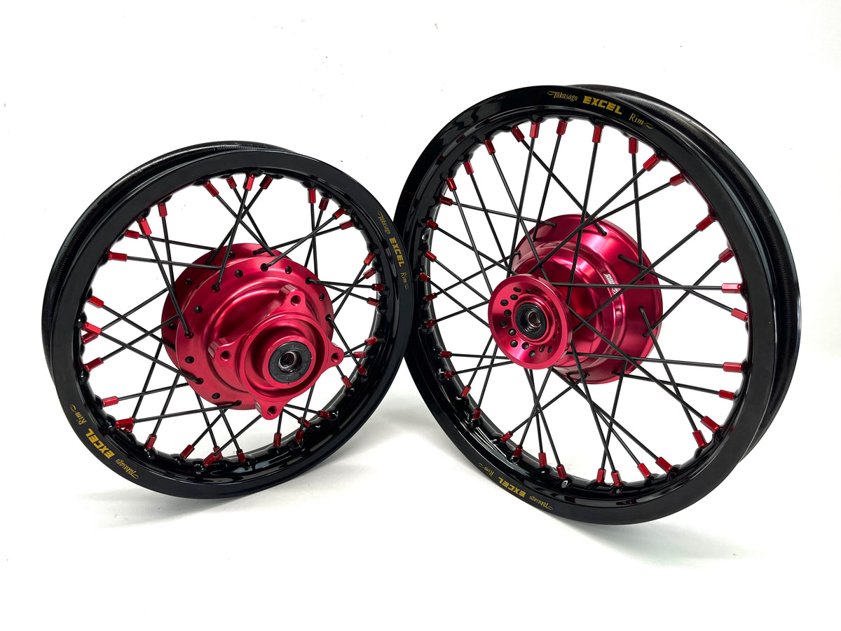 Excel/Thrashed Minis Wheel Set w/ Black Spokes - CRF110 — Privateer Mx ...