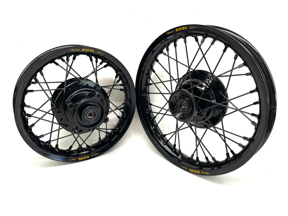 Excel/Thrashed Minis Wheel Set w/ Black Spokes - CRF110 — Privateer Mx ...